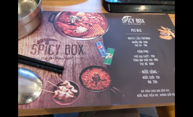 Menu Spicy Box - Vị Lẩu Ngon Từ 2016
